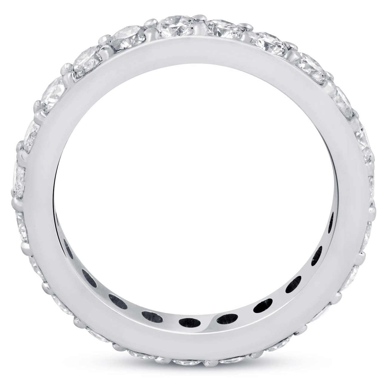 P3 POMPEII3 1 1/2 ct Diamond Eternity Ring 14k White Gold Common Prong Stackable Band - Size 6