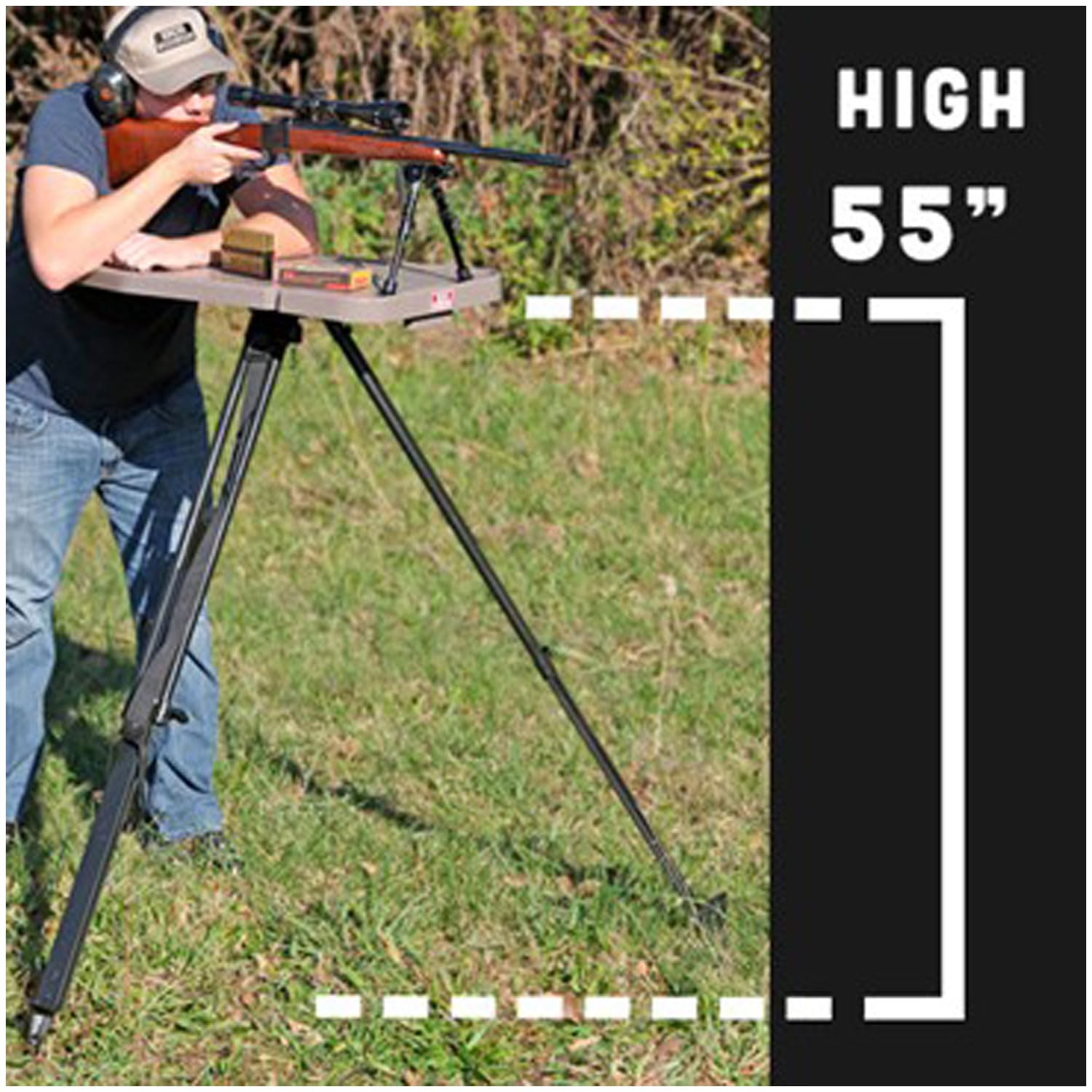 MTM HLST High-Low Shooting Table,Grey/Black
