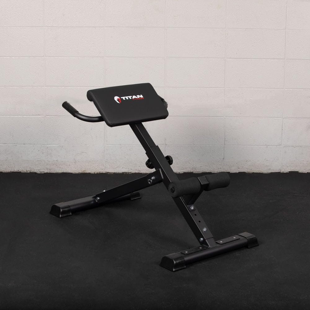 Titan Fitness Hyper Back Extension Bench - Roman Chair, Rated 250 LB, Specialty Upper Body Workout Garage Gym Bench
