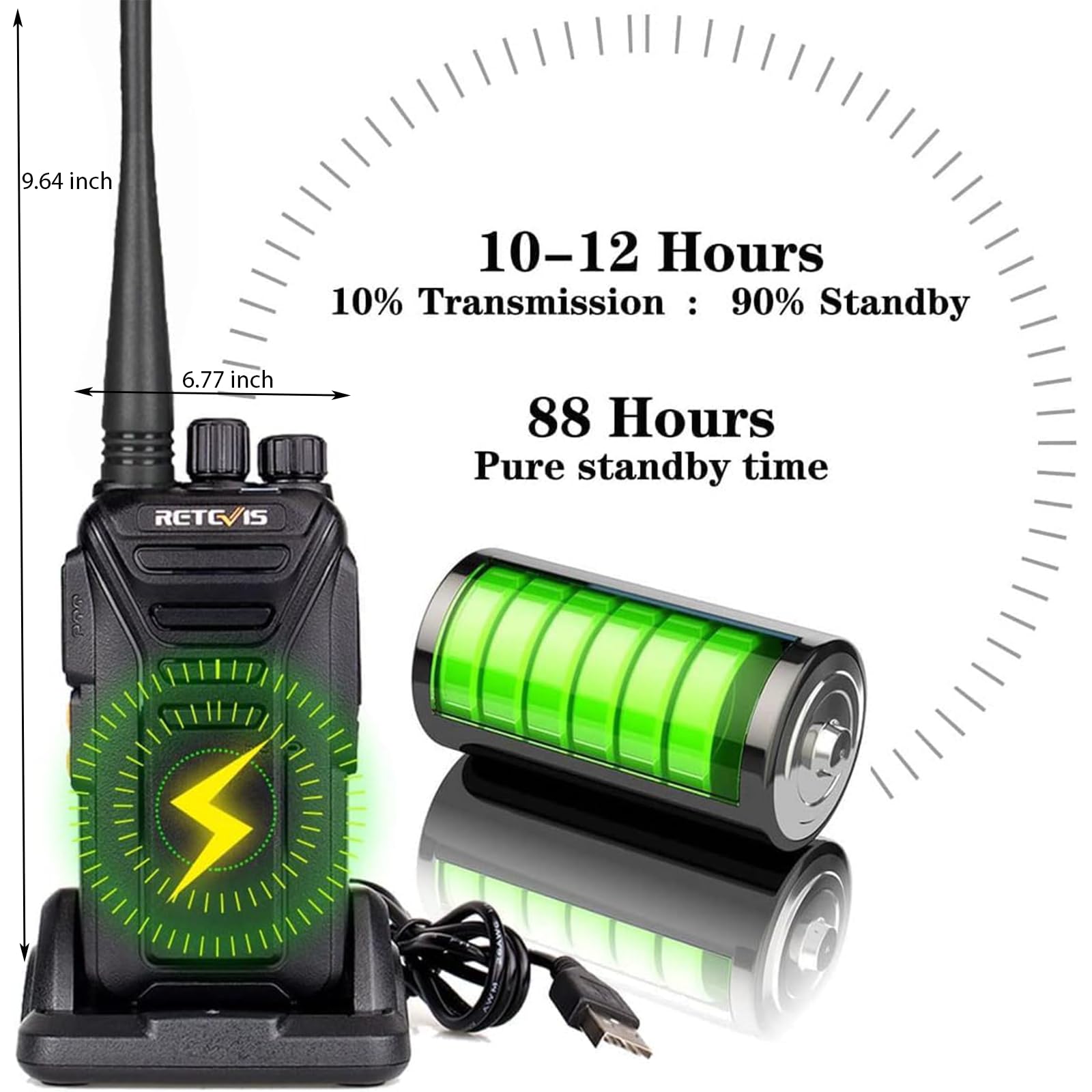 Retevis RT27V MURS 2 Way Radios, Walkie Talkies with Earpiece, Rechargeable, License-Free, 5 Low Traffic Channel, Two-Way Business Radios for Service Emergency Rescue Church(10 Pack)