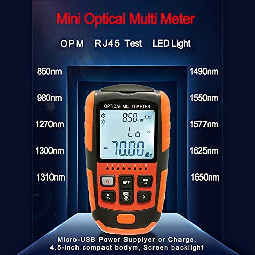 YICIZOL 30km Visual Fault Locator,Optic Fiber Power Meter with FC,SC Connector, Optic Fiber Cleaver and FC/UPC(Male) to LC/UPC(Female) Adapter FTTH Tool Kits for CATV Engineering (YC-6S)