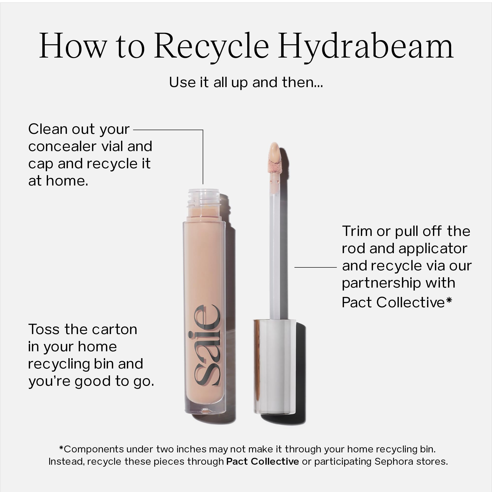 Saie Hydrabeam Under Eye Brightener - Sheer + Hydrating Eye Brightener with Cucumber Extract - Instantly Illuminates Skin for a Radiant Finish - Shade 2 (0.2 oz)