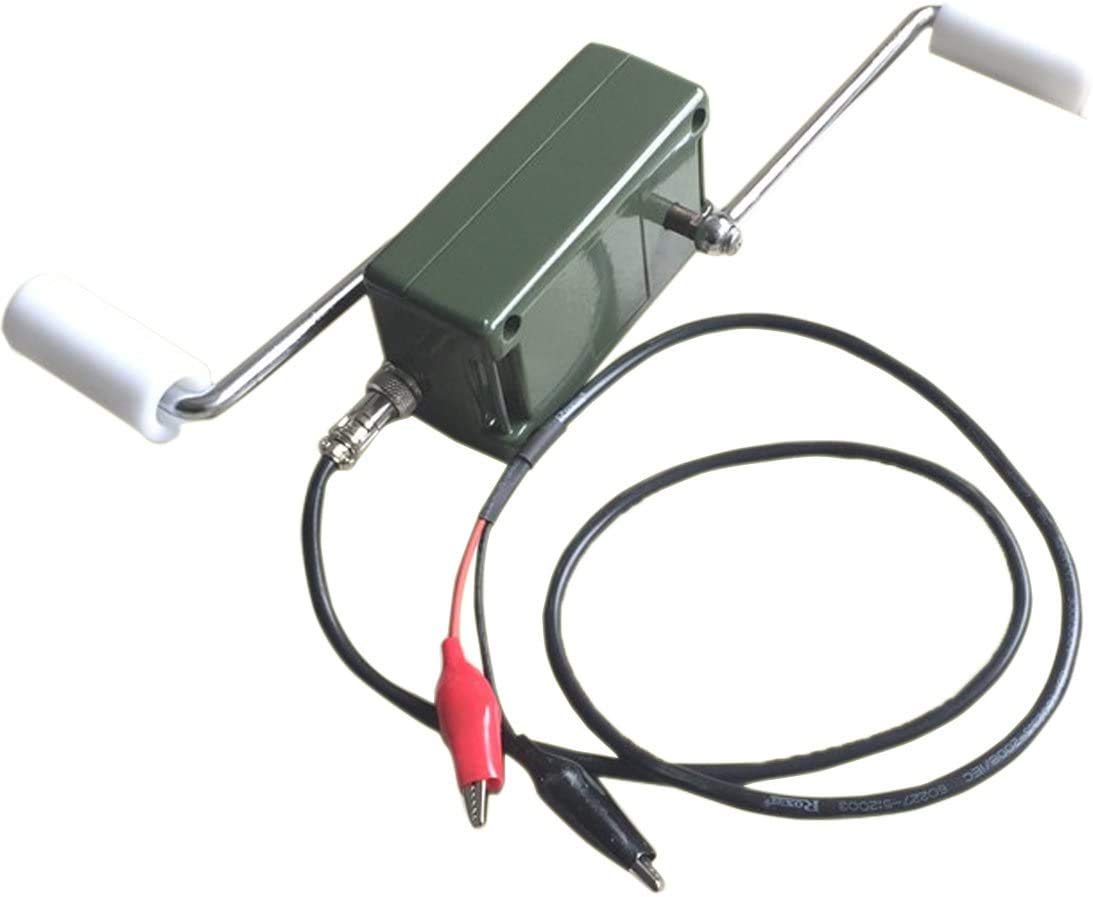 Yengsen Hand Crank Generator 30W 0-28V Portable Dynamo Phone Charger Military for Outdoor Mobile Phone Computer Charging with USB Plug (Green)