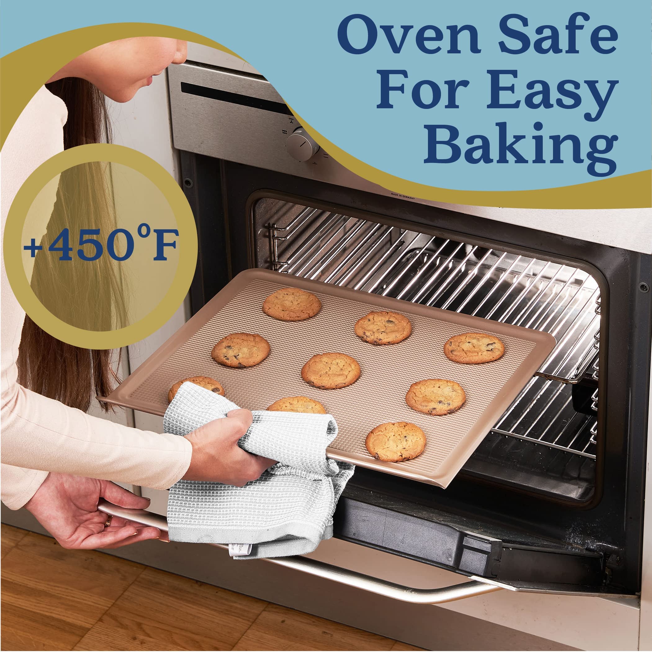 Ultra Cuisine Cookie Slider Sheet Pan - Nonstick for Even Baking - Textured Baking Pan - Warp and Scratch Resistant - Easy Food Release - Simple Cleaning - Nonstick Sheet Pan - food sheet - 15x13