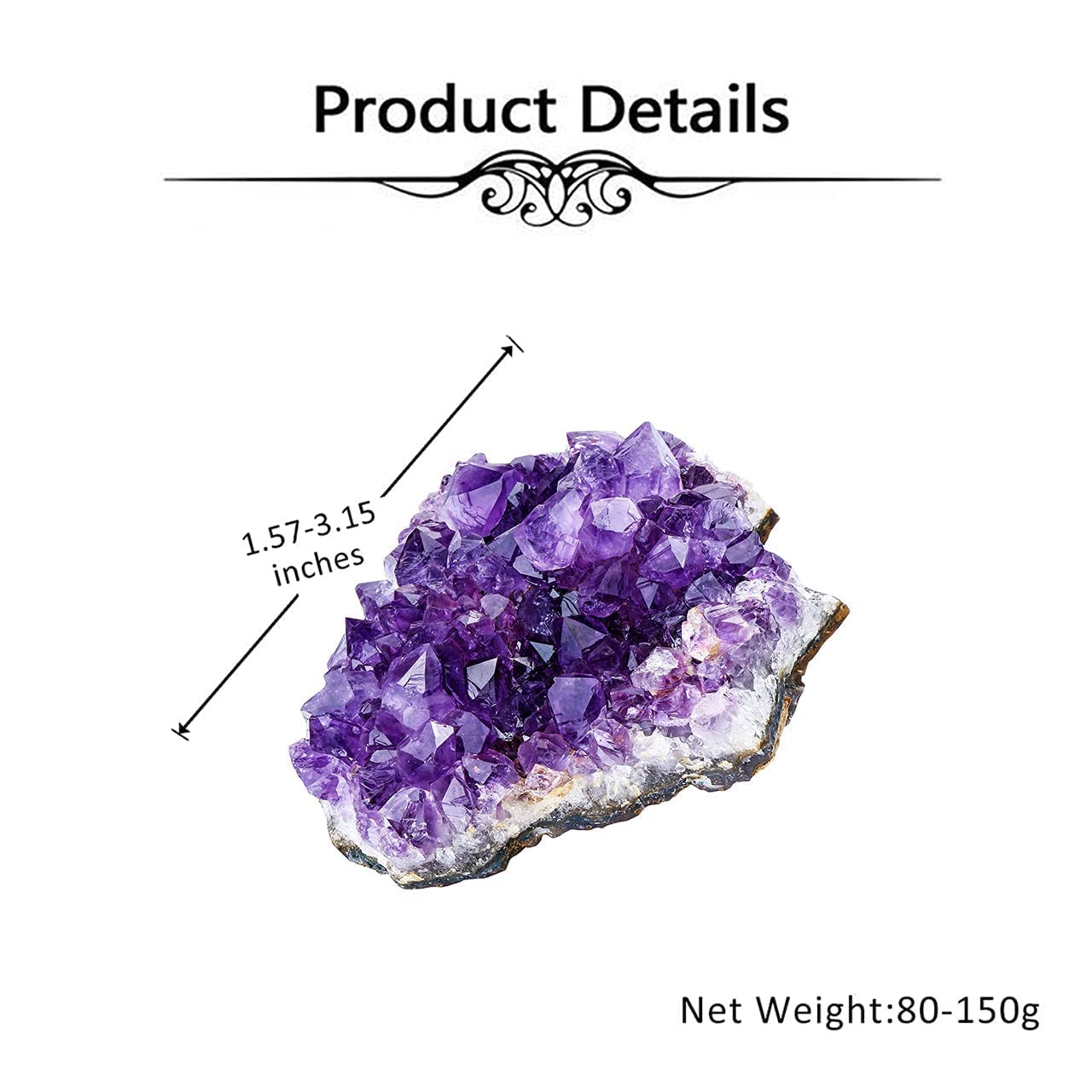 Top Plaza Natural Amethyst Geode Cave Healing Crystal Stones Rock Cluster Druzy Witchcraft Raw Amethyst Gemstone Specimen (0.88-1.1 lb)