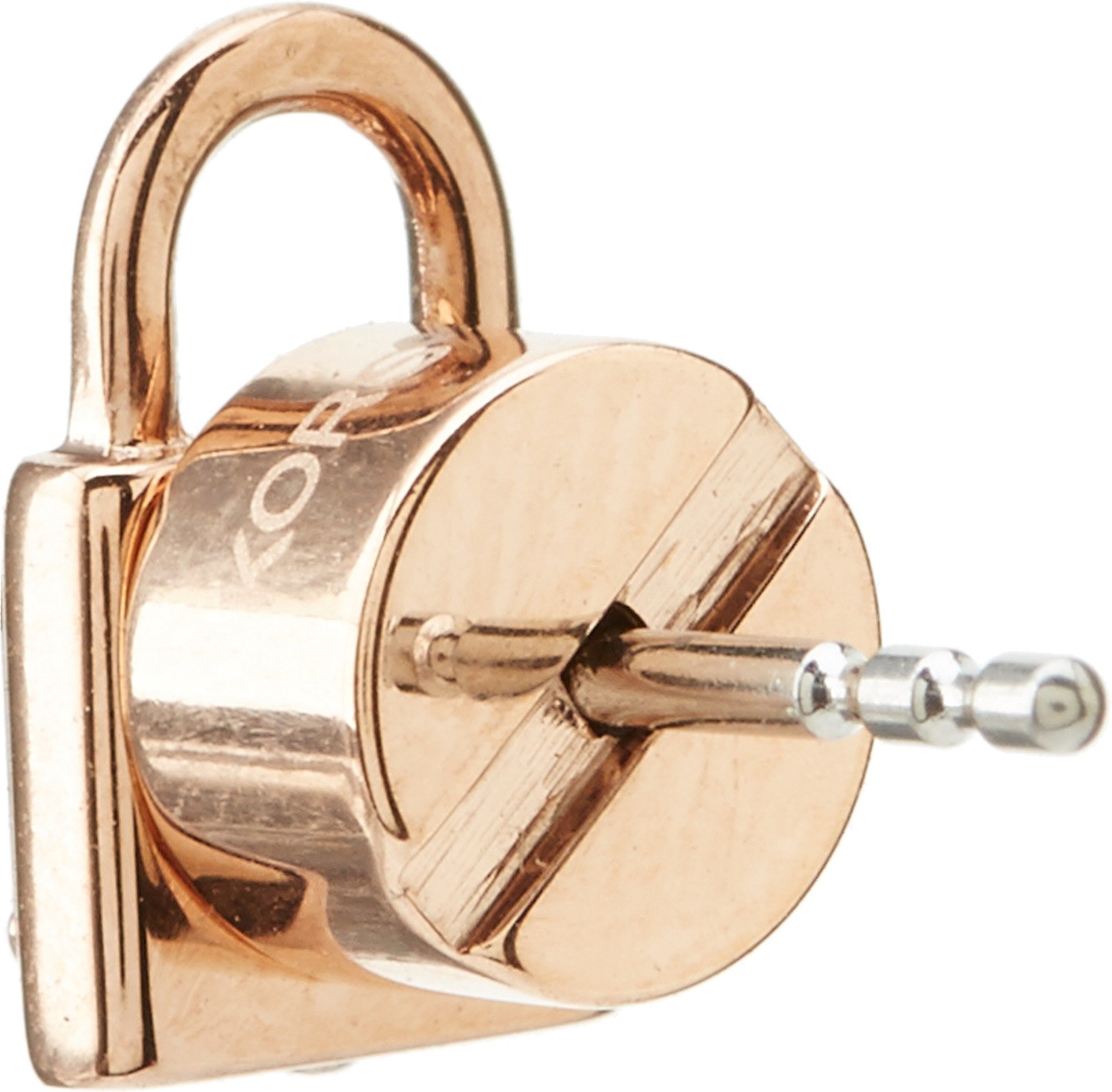 Michael Kors Rose Gold-Tone Stainless Steel Padlock Stud Earrings (Model: MKJ3487791)