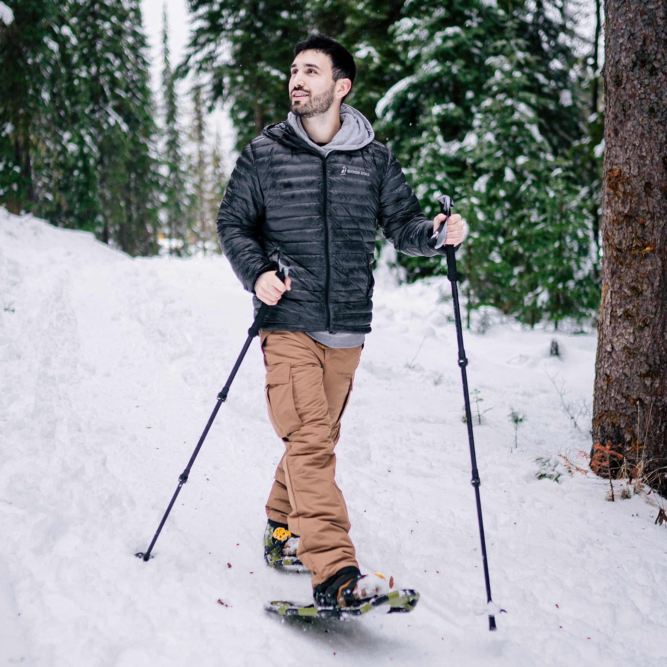 Retrospec Drifter Snowshoe for Men & Women - Aluminum Frames & a Double-Rachet Binding System - Lightweight All Terrain Snow Shoes with Heel Lifters & Pivot System - 21" Olive