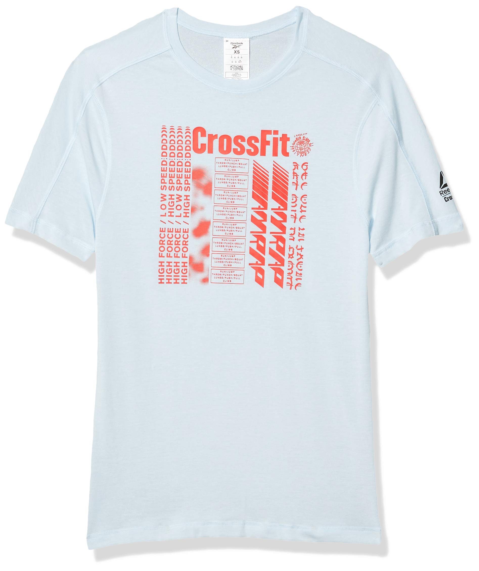 Reebok CrossFit Ac + Cotton Tee, Glass Blue, S