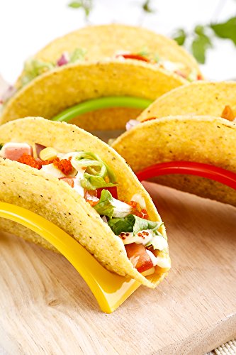 Stackable Taco Stand Up Holders,Colorful Non Toxic BPA Free Rack, Set of 18, 3 Colors