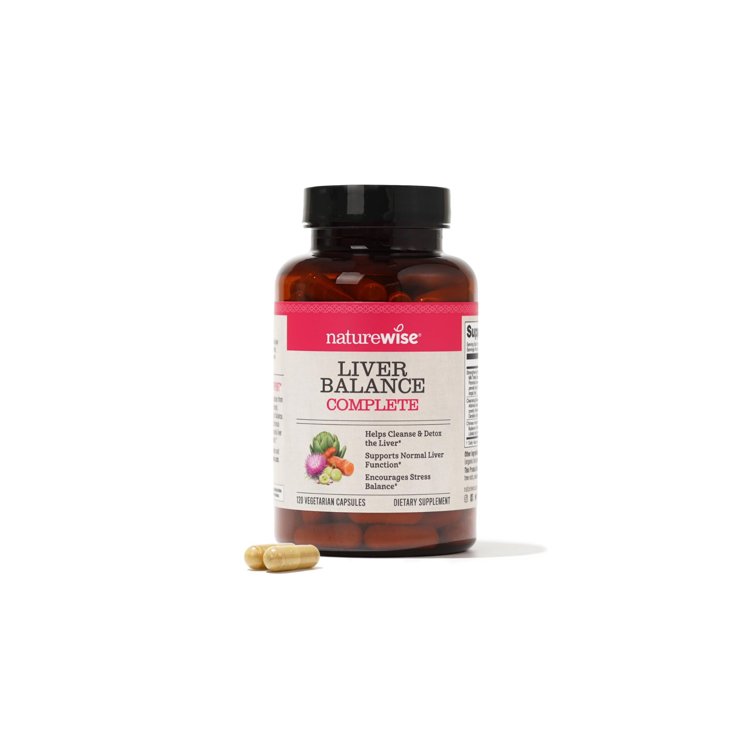 NatureWise Liver Detox Cleanse Supplement (60 servings) Triple Repair Formula with Milk Thistle, Turmeric, Reishi & Kudzu to Encourage Toxin Removal & Support Normal Function (120 Veg Capsules)