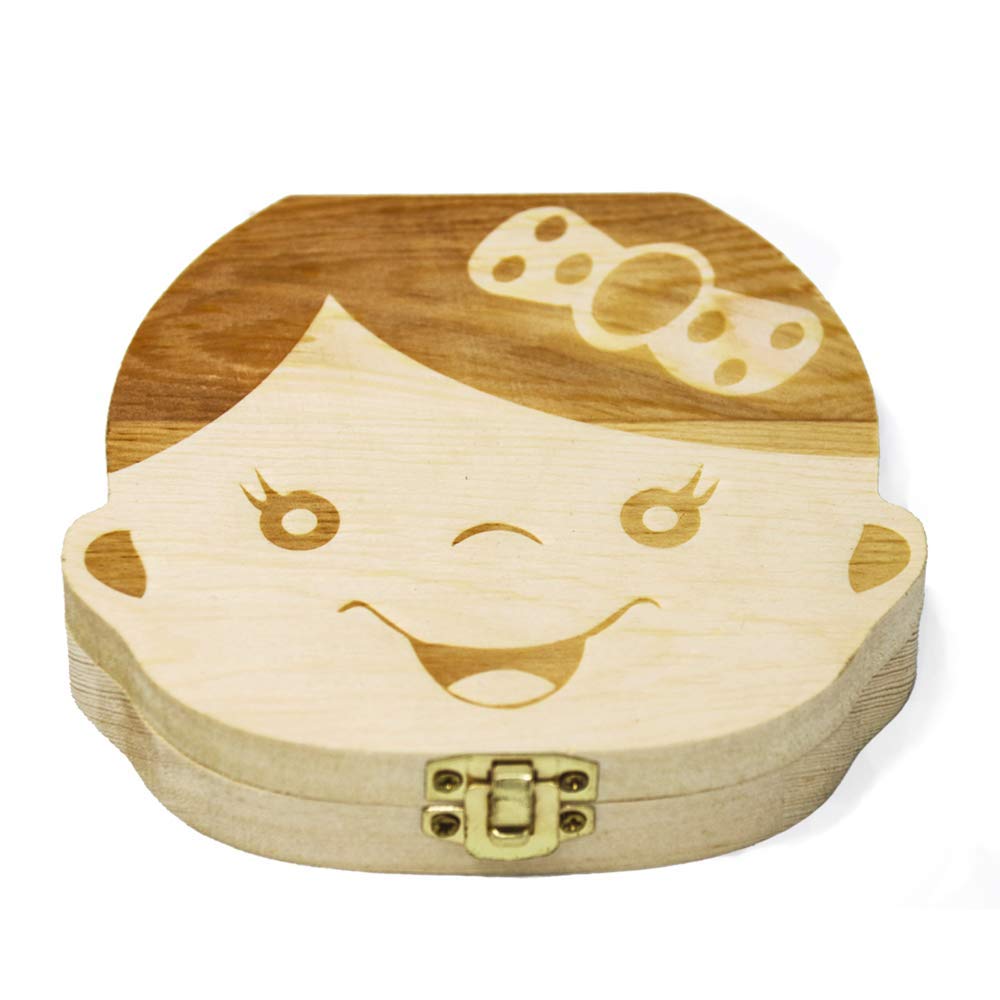 OYEFLY Baby Tooth Box,Cute Children Tooth Container Personality Baby Teeth Box Tooth Saver Design for Kids Deciduous Teeth Collection (Girl)
