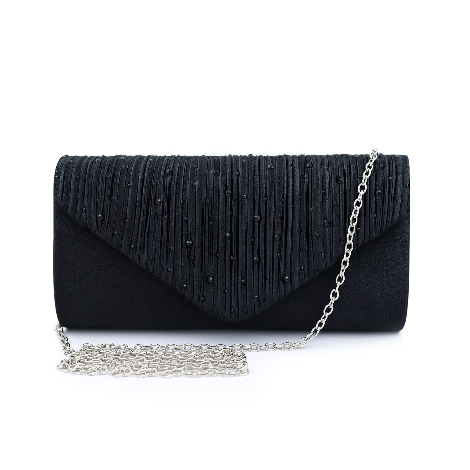 topfive Black Evening Envelope Bag Clutch Purse Shiny Sequins for Women Wedding Party Prom Formal Purse Winter