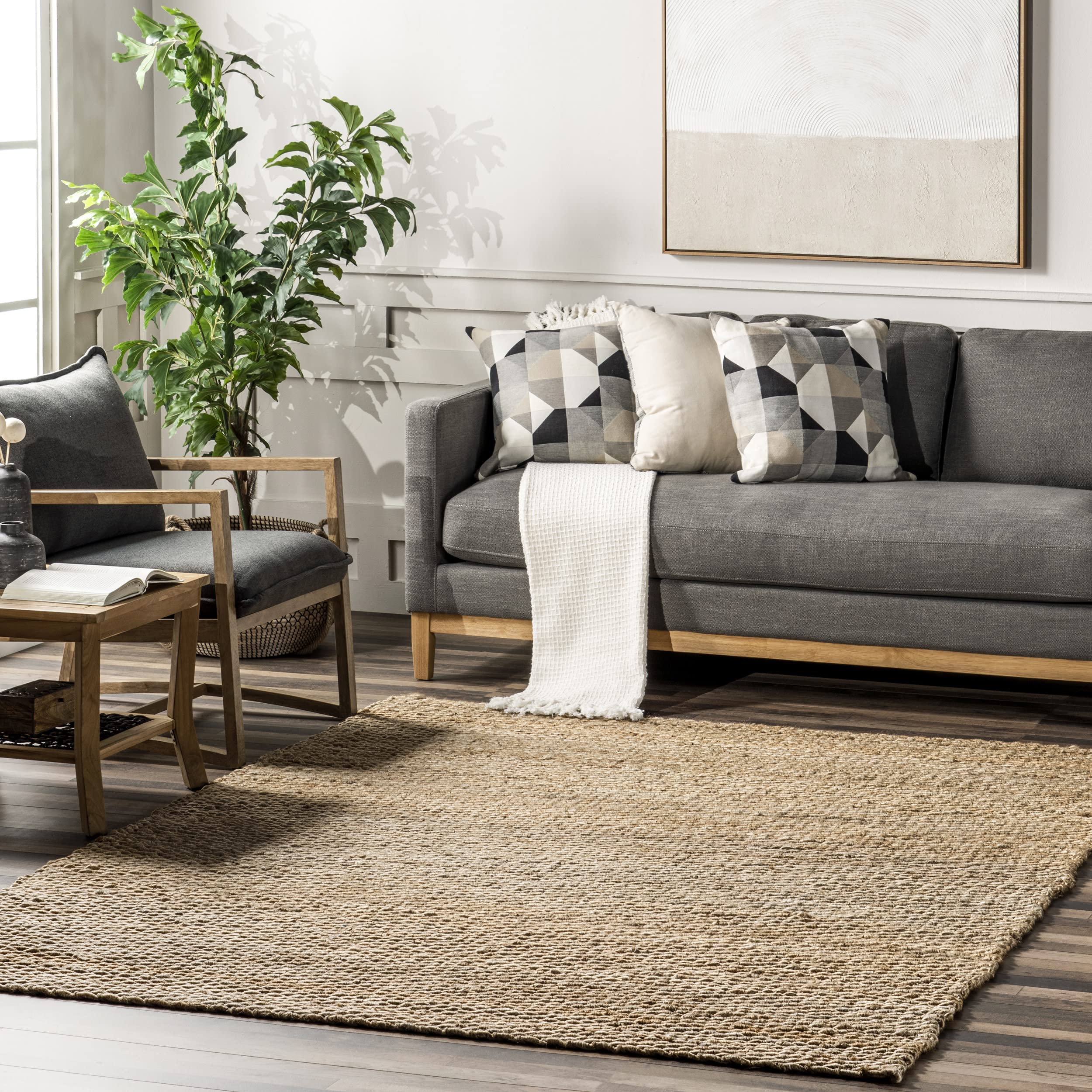 nuLOOM Hailey Hand Woven Jute Area Rug, 8x11, Natural