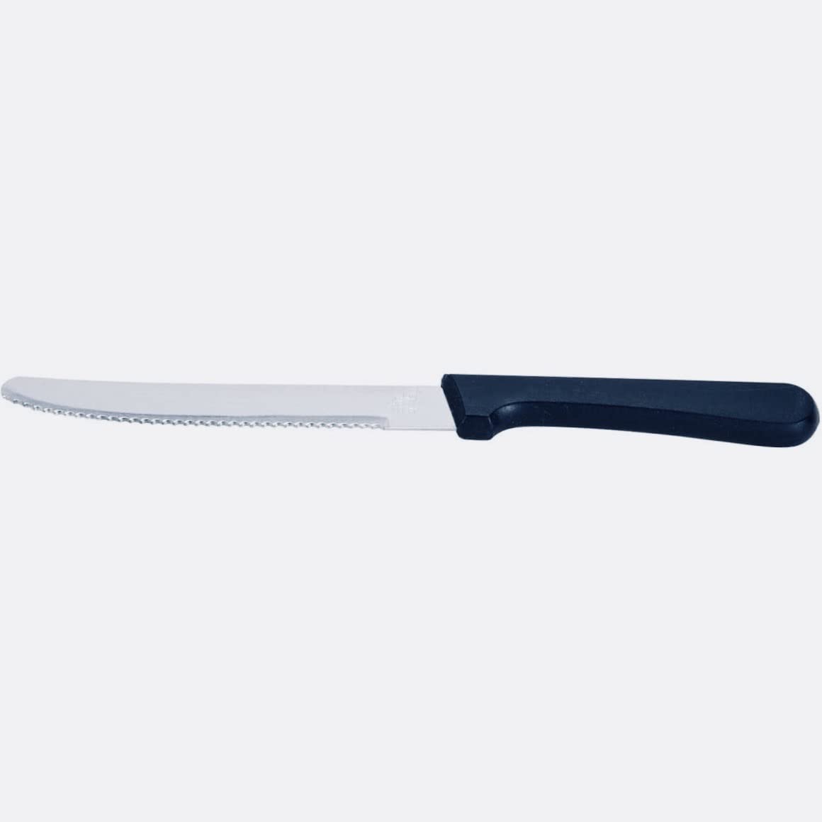 Tezzorio (Set of 48) 5-Inch Blade Steak Knives, Stainless Steel Rounded Serrated Blade Steak Knives with Plastic Handles for Restaurants