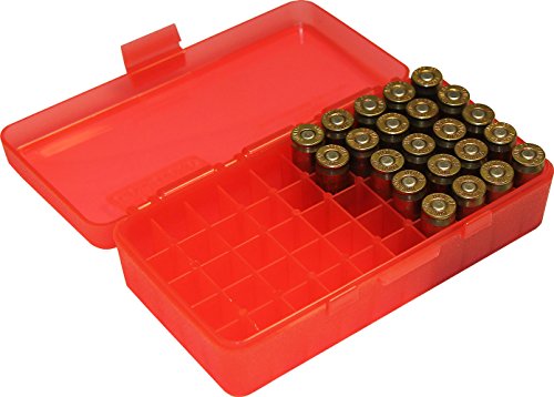 MTM 40/45/10MM Cal 50 Round Flip-Top Ammo Box, Red