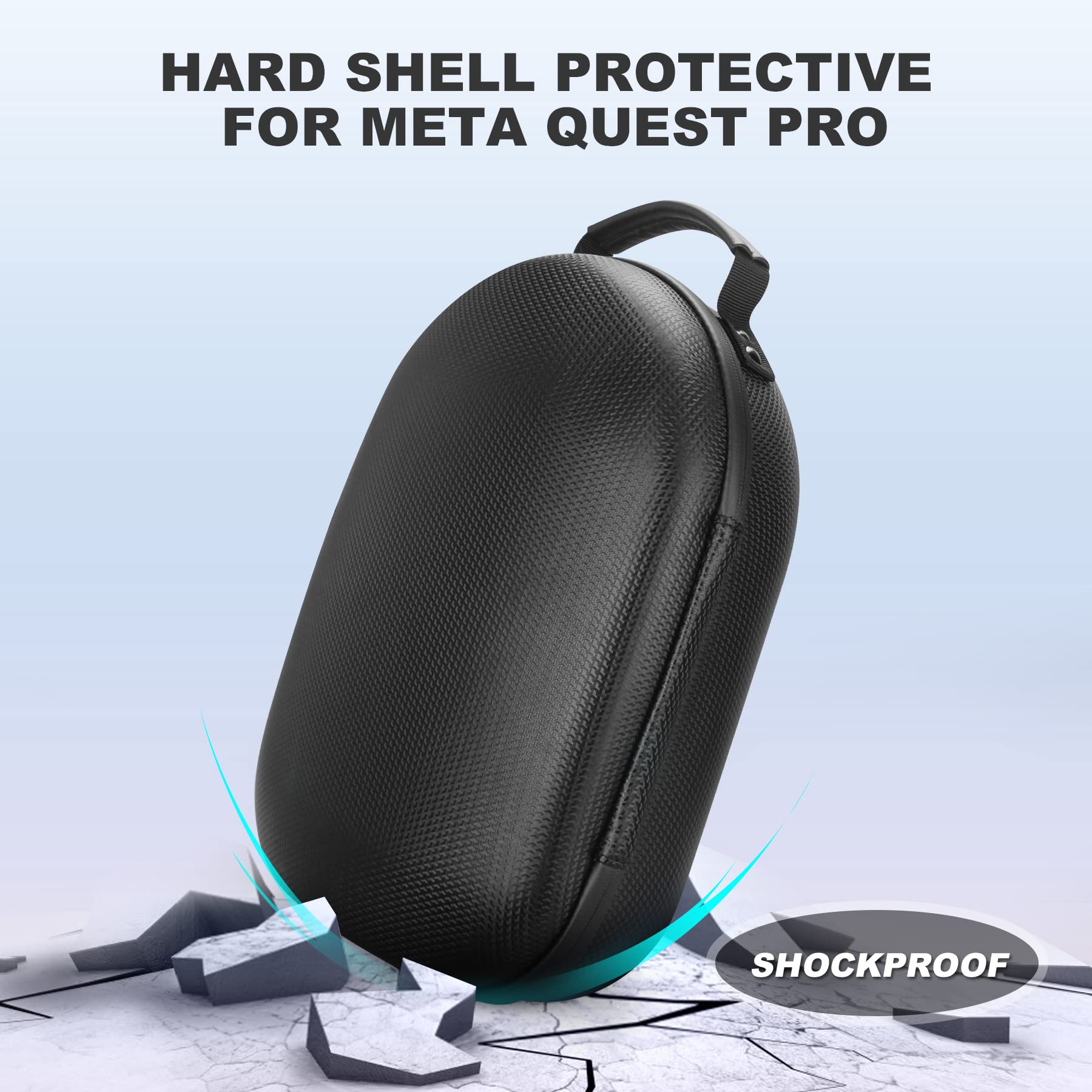 Vakdon Hard Carrying Case Compatible with Meta Quest Pro, Touch Controllers and VR Accessories, Portable Protection, Waterproof, Durable, Perfect for Home and Travel Storage(Black)