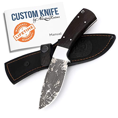 Nazarov Knives Marine - Full Tang Hunting Knife - D2 Steel Blade - Black Hornbeam Handle