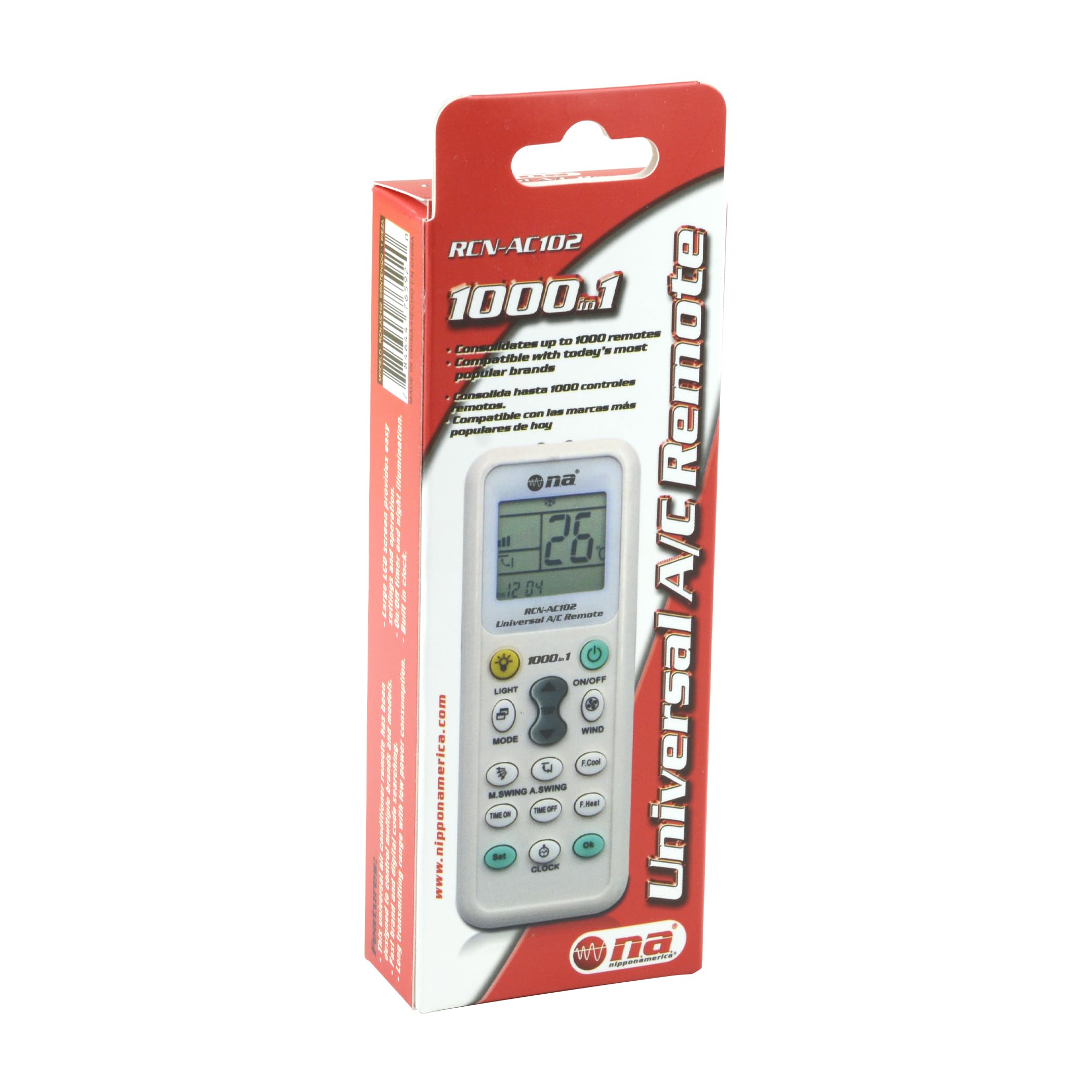 Nippon America Universal Air Conditioner Remote Control Compatible for Daikin, Hitachi, Carrier, Panasonic, LG, Sharp, Haier, Midea, Whirlpool, Bosch, Olympus, Toshiba, Samsung and 1000 More Brands