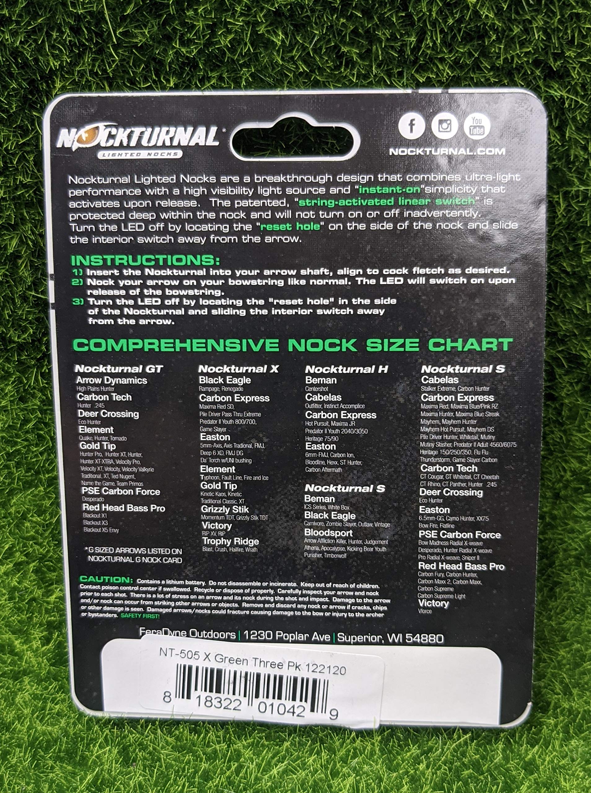 Nockturnal-X Green Nocks-3 Pack