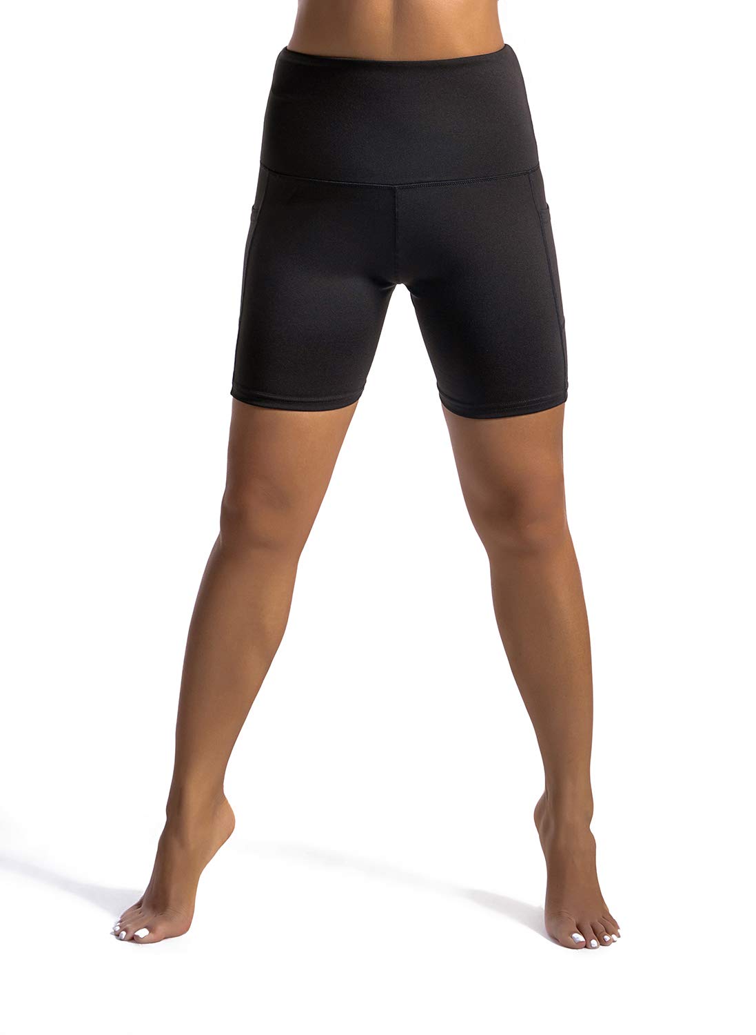 QYQ Biker Shorts for Women - 8" Soft Stretch Athletic Summer Shorts for Under Dresses Workout Running Cycling Yoga(4" Black,Large)
