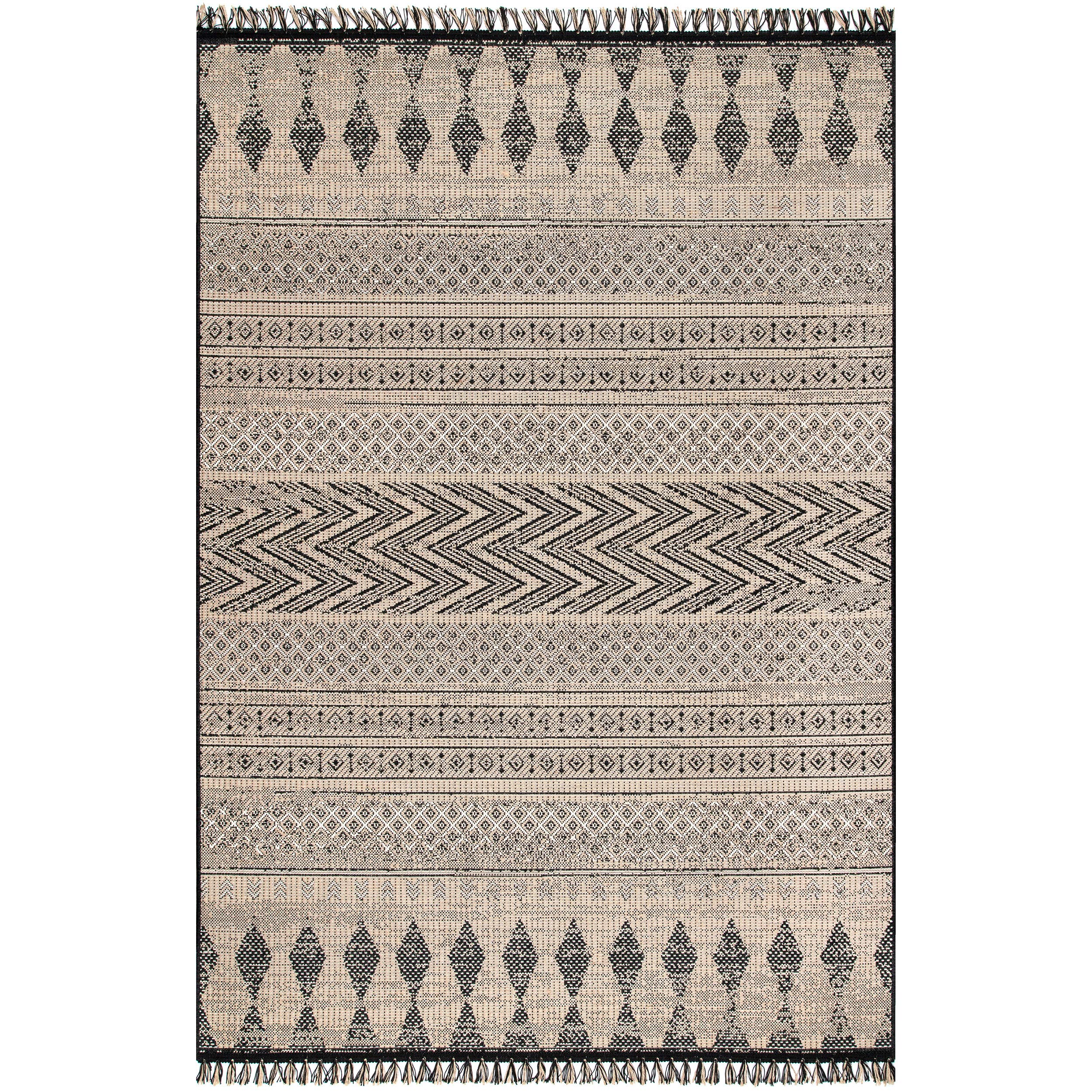 nuLOOM Indoor/Outdoor Modern Aztec Nicki Area Rug, 5' 3" x 7' 7", Grey