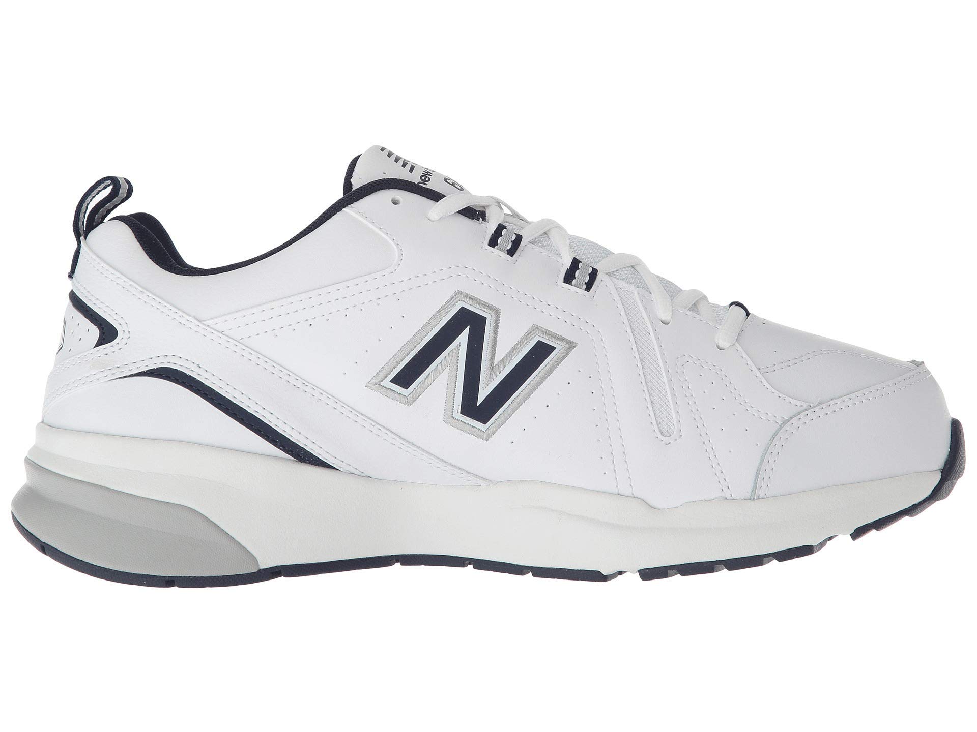 New Balance Men's 608 V5 Casual Comfort Cross Trainer, White/Navy, 11 Wide