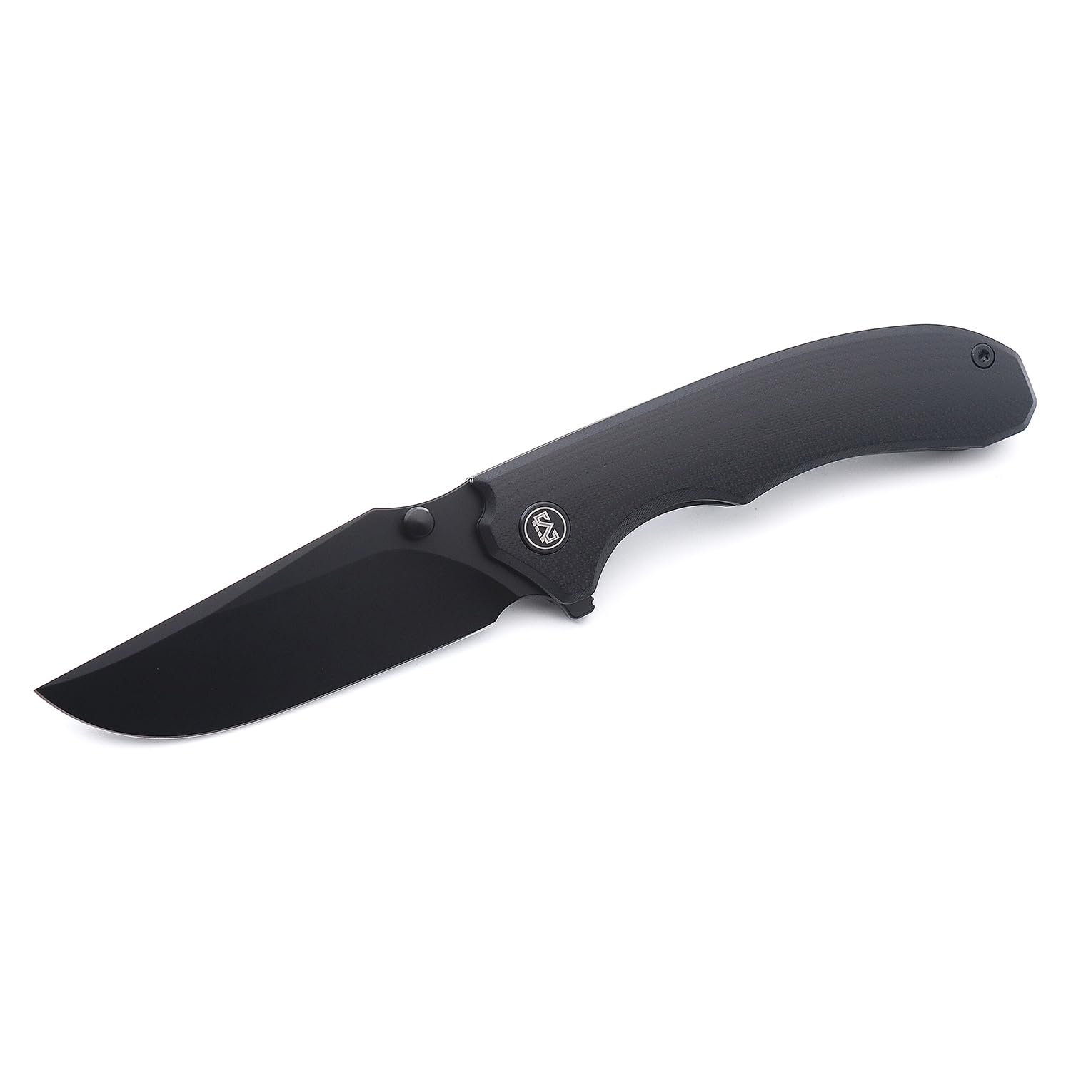 Miguron Knives M Centurion Flipper Folding Knife 3.5" Black PVD 14C28N Blade Black G10 Handle Pocket Knife MGR-812BK