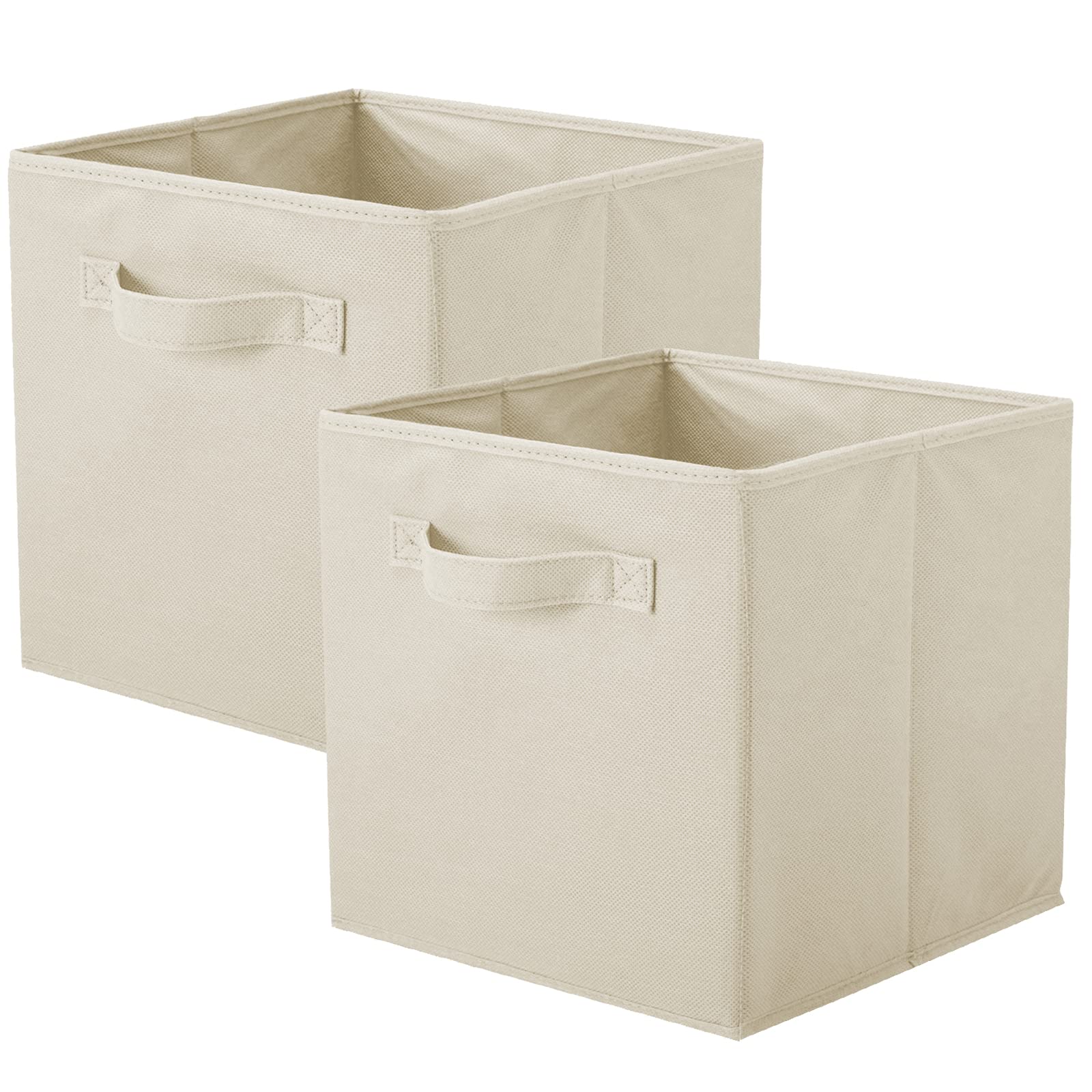 ShellKingdom Storage Bins, Foldable Fabric Storage Cubes And Cloth Storage Organizer Drawer For Closet And Toys Storage,2 Packļ¼Beigeļ¼