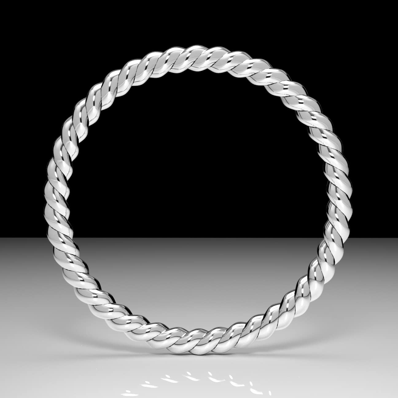 Metal Factory Sz 8 Sterling Silver 2MM Eternity Rope Wedding Band Ring