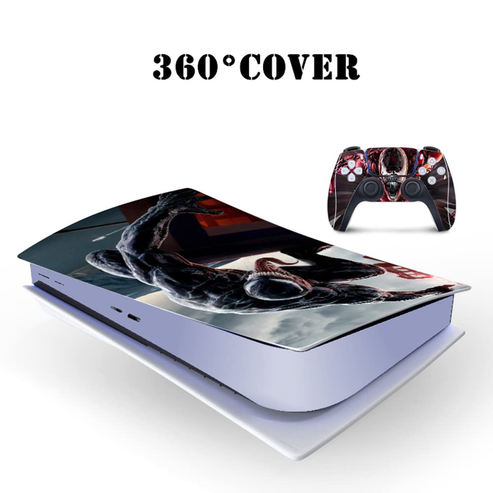 Skins for PS5 Console and Controller Disk Edition,Stickers and Wraps for Playstation5 Console and Cotrolloers Disc Version,Durable Scratch ,Resistant Bubble-Free,Model B