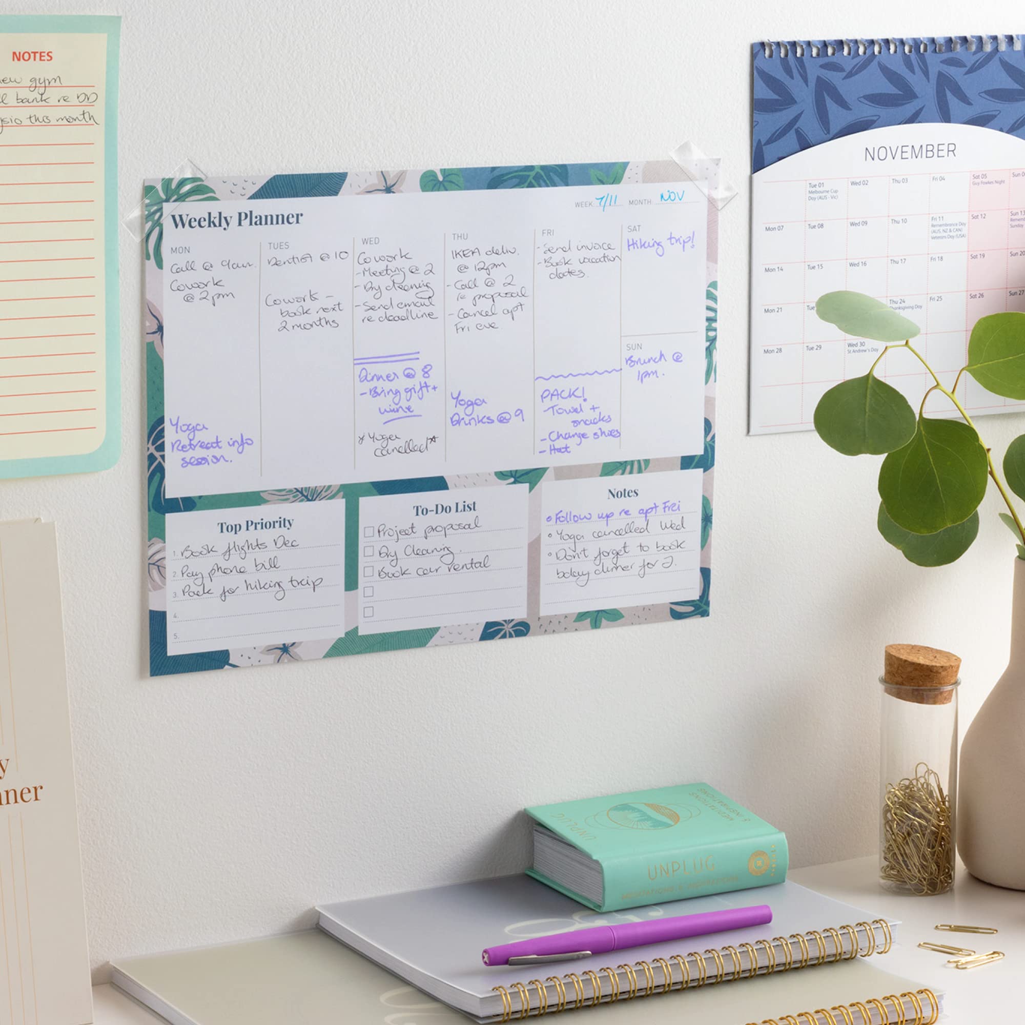 Rileys Weekly Planner Pad, Weekly Calendar Pad Tear Off, Desk Planner, Weekly To Do List Notepad, Weekly Planner Notepad, Desk Calendar, Undated Weekly Organizer, Daily To Do List Planner 11” x 8.5”