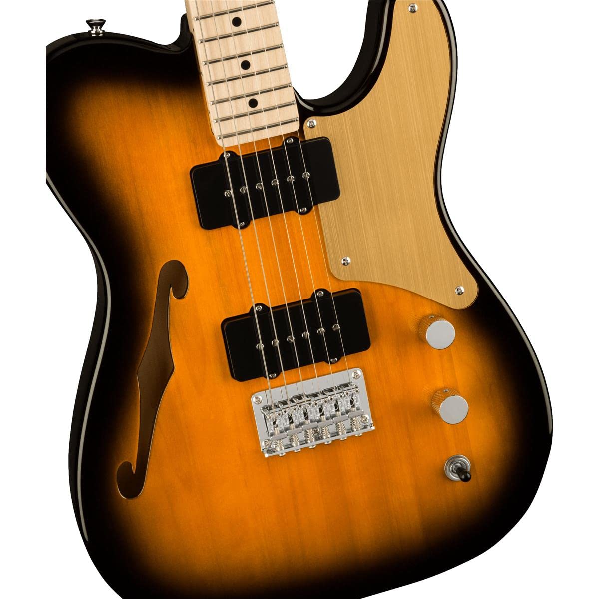 Squier Paranormal Cabronita Thinline Telecaster Electric Guitar, with 2-Year Warranty, Lake Placid Blue, Maple Fingerboard