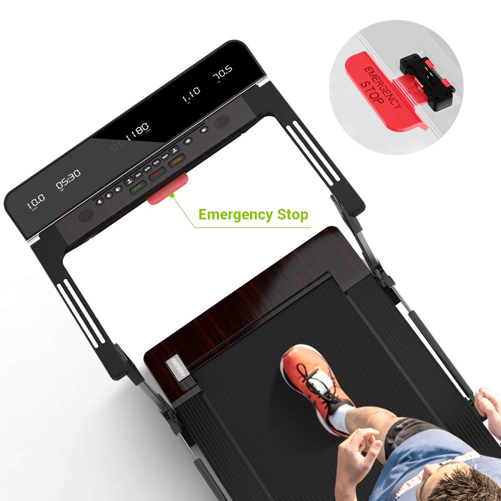 OneTwoFit Folding Treadmill with 7.46 MPH Max Speed/Space Saving/Fixed Incline,Electric Treadmill with 264 lbs High Weight Capacity for Home Office Use Exercise Walking Machine OT178
