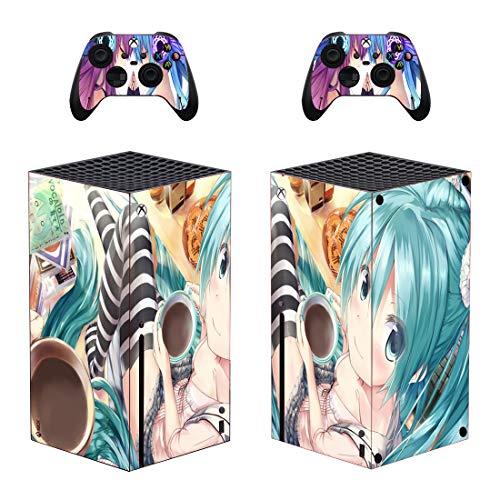 Singer Miku Decals Stickers Full Set Faceplate Skin for X-box-One-Series X Protection Kit by KAJAL MANI