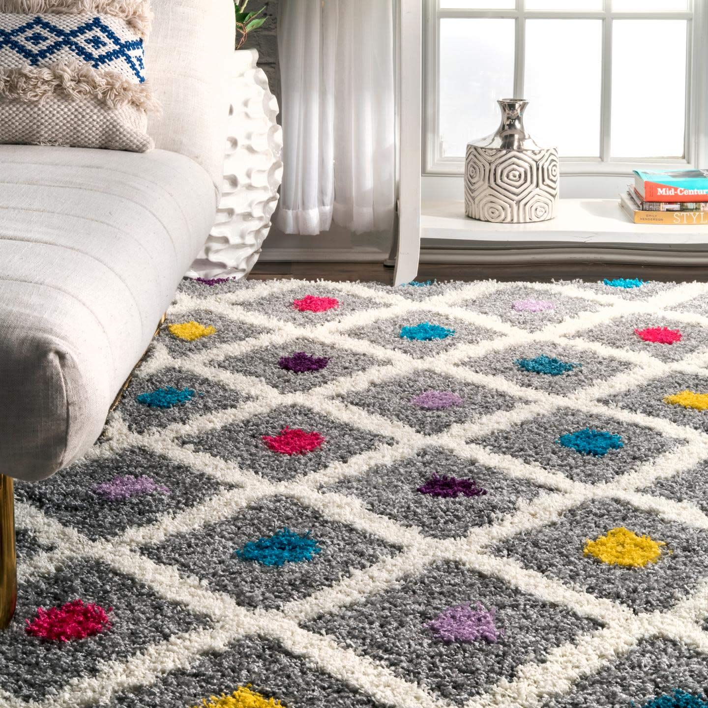nuLOOM Sharee Trellis Shaggy Area Rug, 8x10, Multi