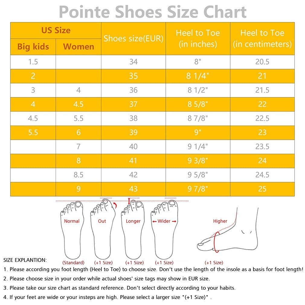 SHOLING Professional Pointe Shoes Satin Ballet Dance Slipper with Ribbons Toe Pads for Womens Girls (Pink, Numeric_8)