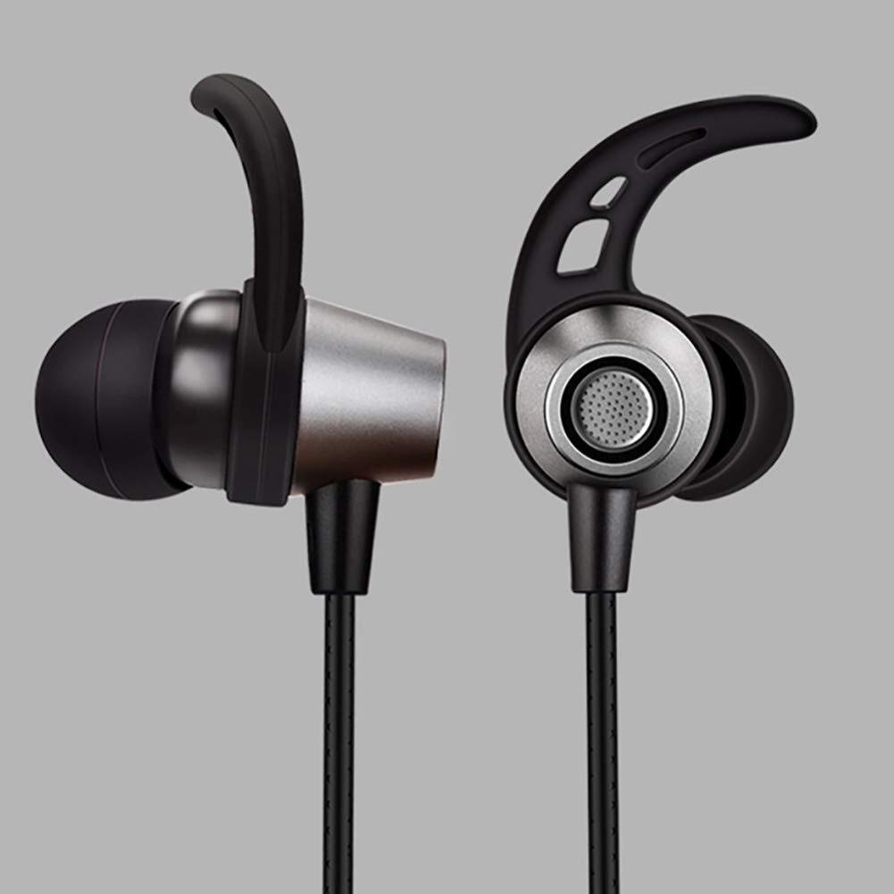 Raxinbang Headset Sports HiFi Sound in-Ear 3.5mm Wired Earphones Headphones Phone Headset for Running Gaming (Red/Silver Grey) (Color : Silver Grey)