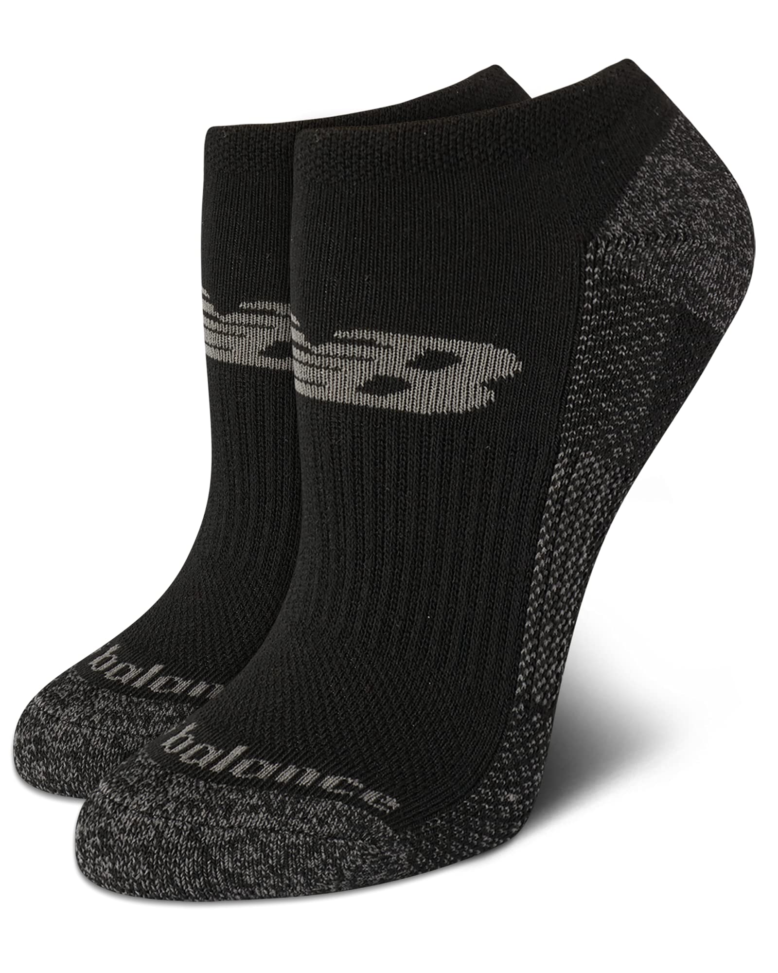 New Balance Women's Cushioned No Show Low Cut Socks with Ice Cooling Technology (2 Pack), Size Medium: 6-10, Black