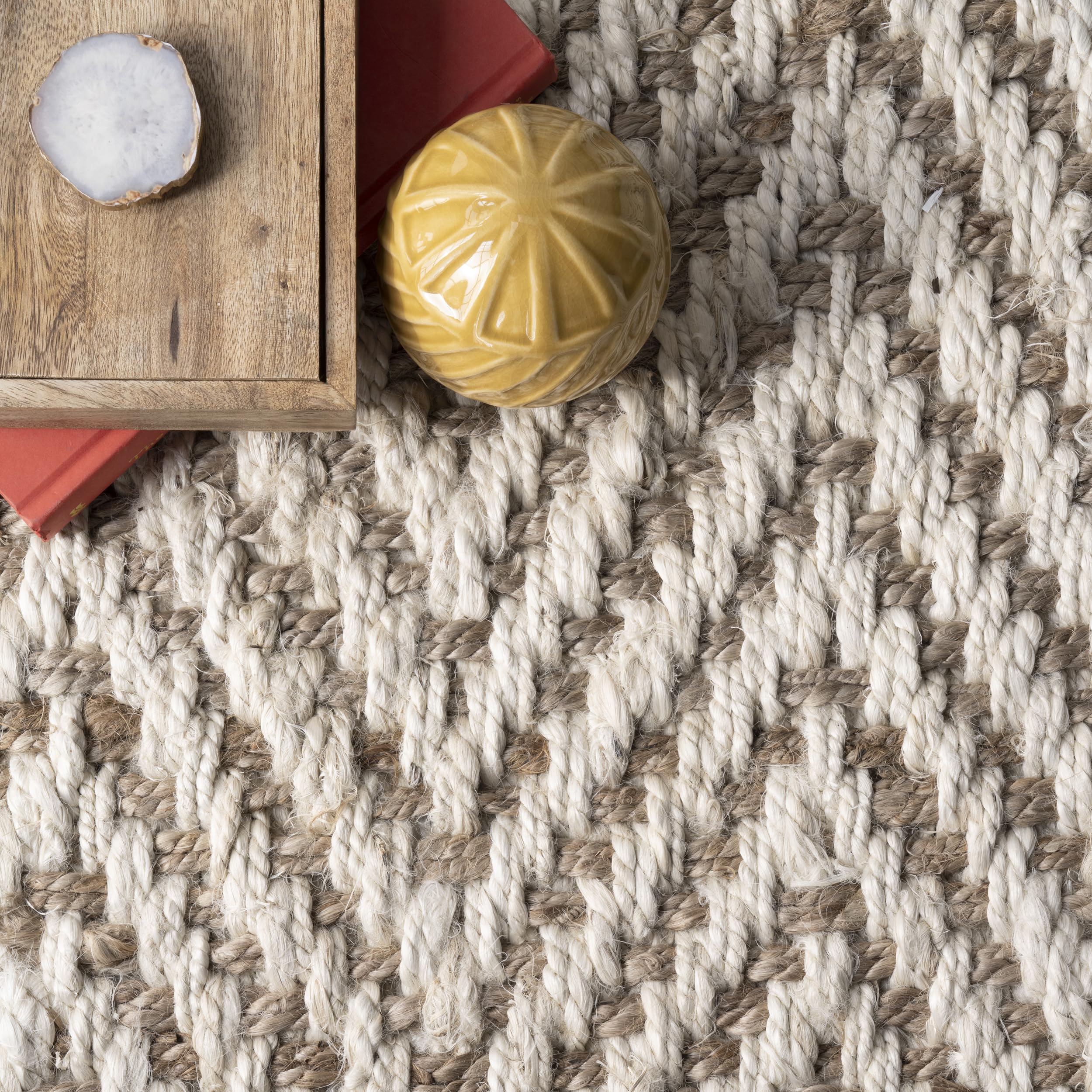 nuLOOM Vania Chevron Jute Area Rug, 5x8, Off-White
