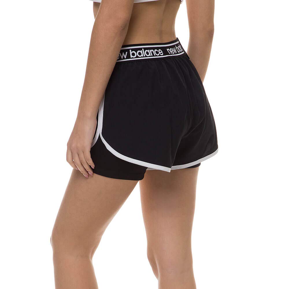 New Balance Women's Relentless 2 in 1 Short 20, Black, Medium