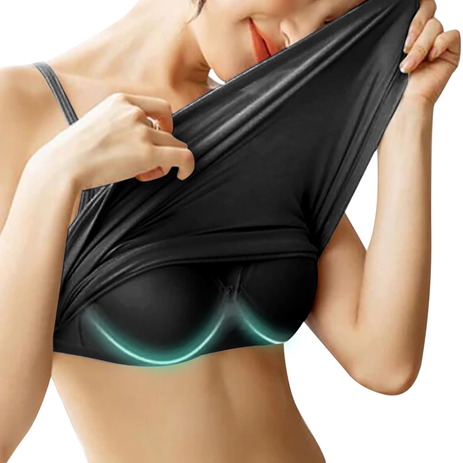 Women's Camisoles Tops with Built in Padded Bra Cami with Built-in Shelf Bra Basic Yoga Tank Modal Sports Vest