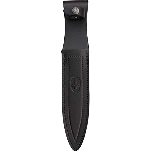 MUELA 95-191 7-5/8" Fixed Blade Hunting Knife with Leather Sheath, Stainless Steel