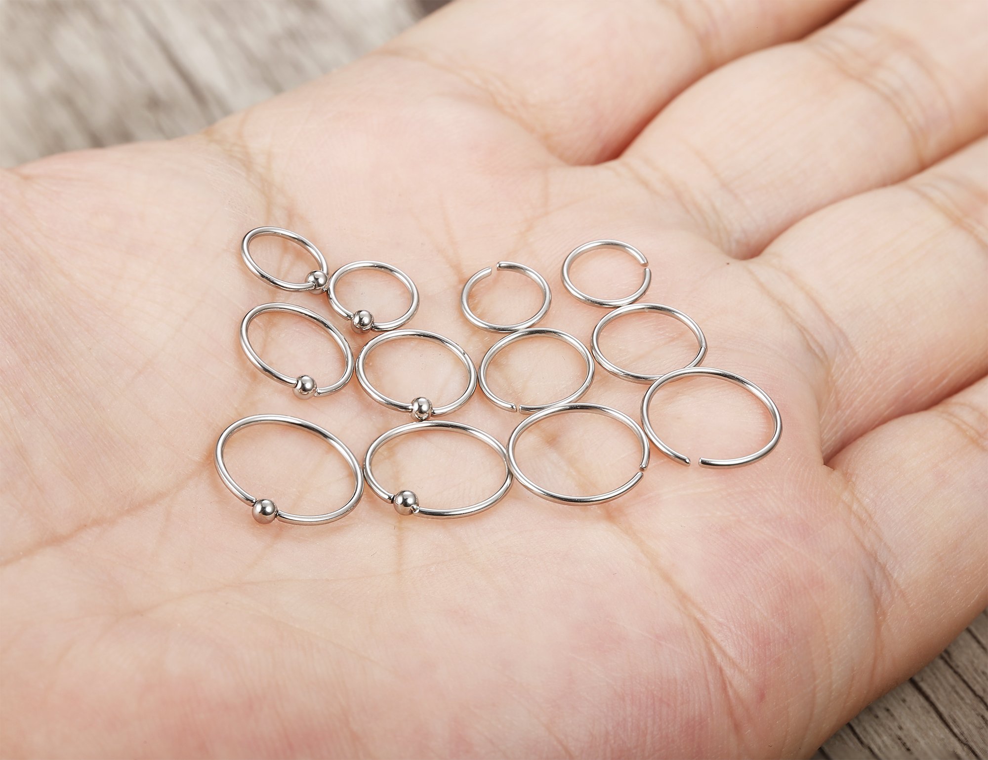 MILACOLATO 18 Pairs Small Tiny Stud Hoop Earrings for Women 14K White Good Plated Stainless Steel Earrings Set for Multiple Piercing Hypoallergenic CZ Ball Studs Endless Cartilage Hoops Earrings