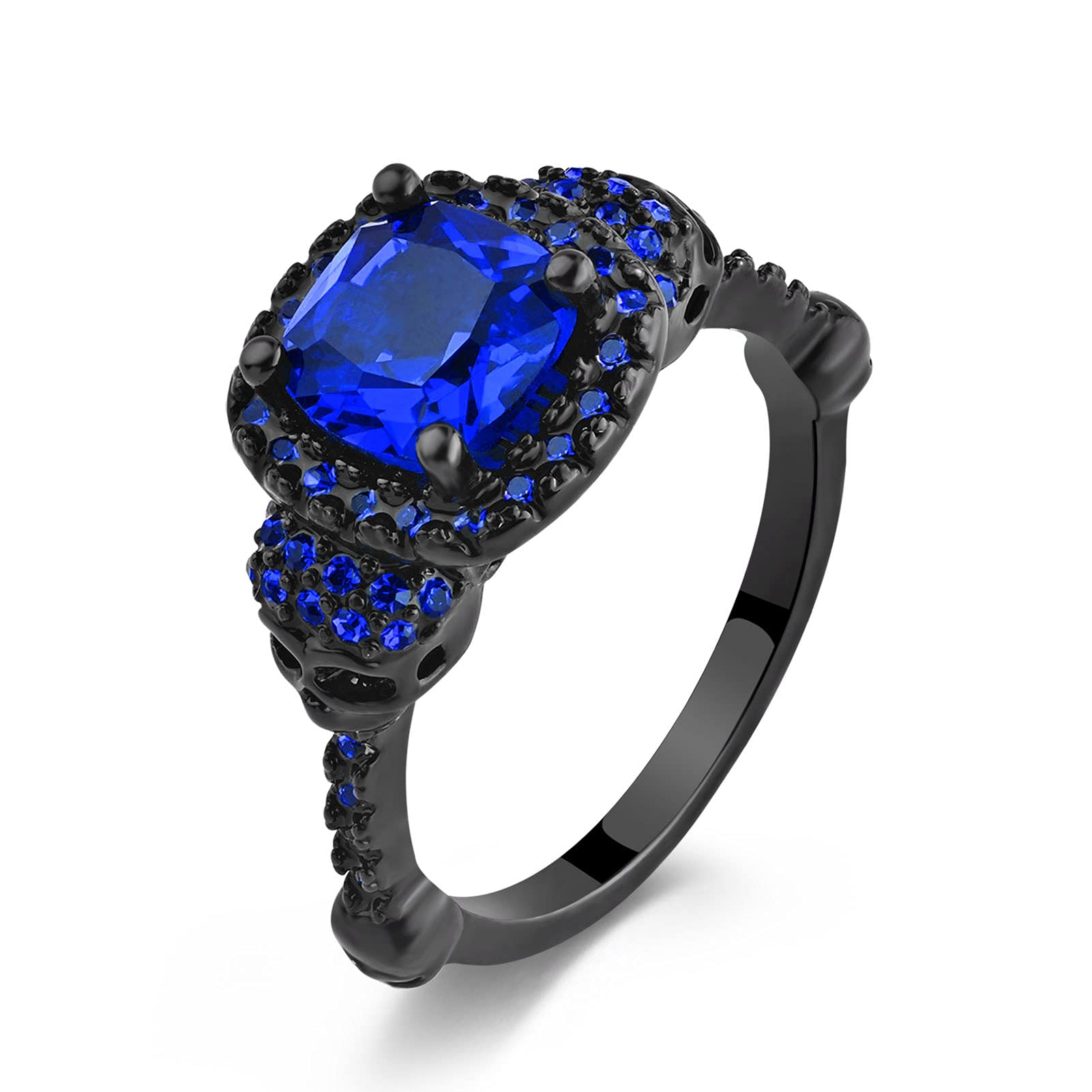 Ringcrown Black Ring Heart Red Cz Womens Wedding Ring Engagement Ring for Women