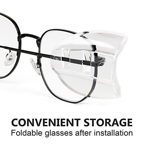 YunTuo 20 Pairs Eye Glasses Side Shields for Prescription Glasses, Slip on Clear Side Shield- Fits Small to Large Eyeglasses