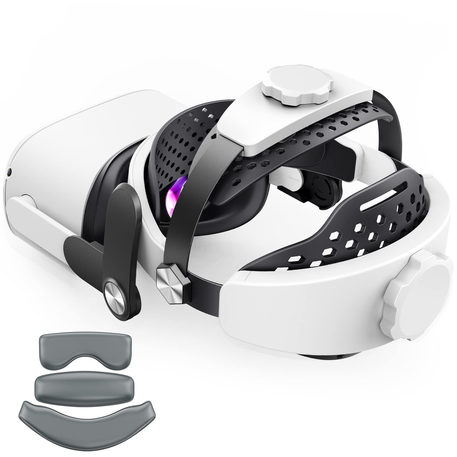 Vancle Head Strap for Oculus Quest 2, Lightweight Breathable Strap for Enhanced Support & Comfort in Oculus/Meta Quest 2 (Inclued Two Sets of Padding)
