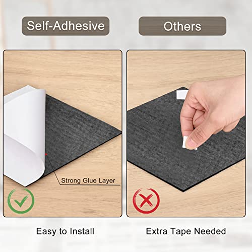 Tutmyrea 36 Pack Self-adhesive Acoustic Panels, 12" X 7" X 0.4" Diamond Splice Sound Proof Wall Panels, High Density Decorative Acoustic Wall Panels for Studio Office Home, Black