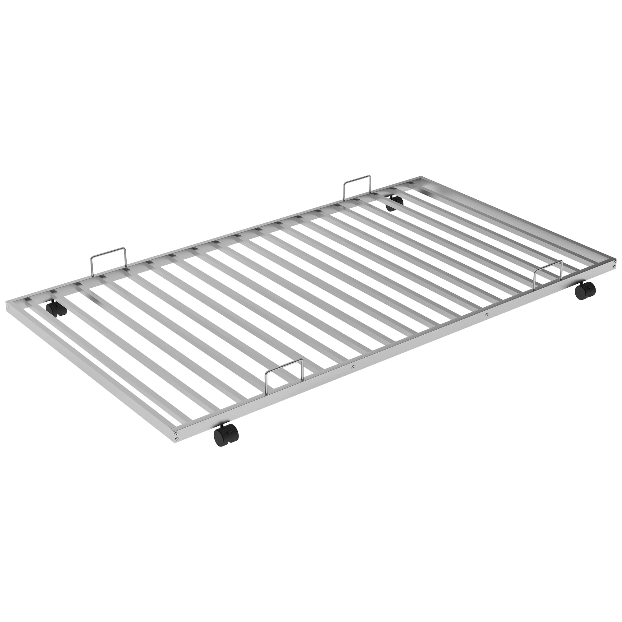 Merax Twin Over Full Bunk Bed with Trundle, 3 in 1 Triple Bunk Beds, Sturdy Steel Bunk Beds Frame for 3 Kids/Teens with Two Side Ladders and Safety Guard Rail,Silver Color