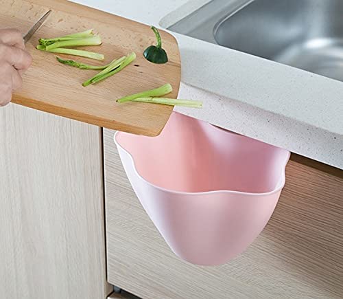 Muellery Hanging Kitchen Waste Bin Over-Cabinet Garbage Bowl Trash Can Collecting Food Scraps Pink TPKS79788Pink