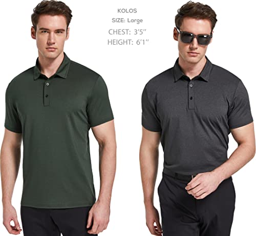 TELALEO 4 Pack Mens Polo Shirts Quick Dry Short Sleeve Golf T Shirt Performance Moisture Wicking Casual Workout SetA M